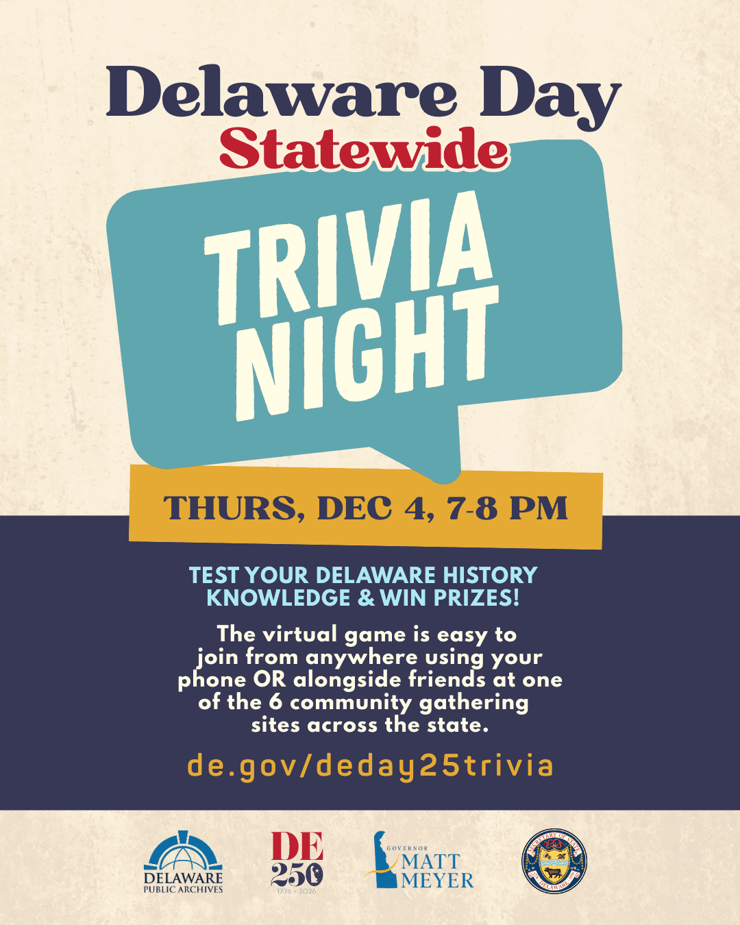Governor Meyer To Live Host De250 Trivia Night – WGMD
